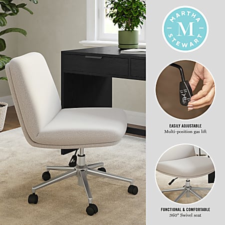 Martha Stewart Eloise Upholstered Office Chair Grey White ...