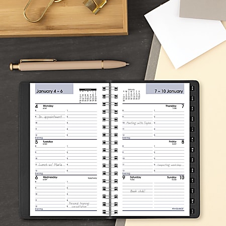 AT A GLANCE DayMinder 2027 Weekly Appointment Book Planner Black Pocket ...