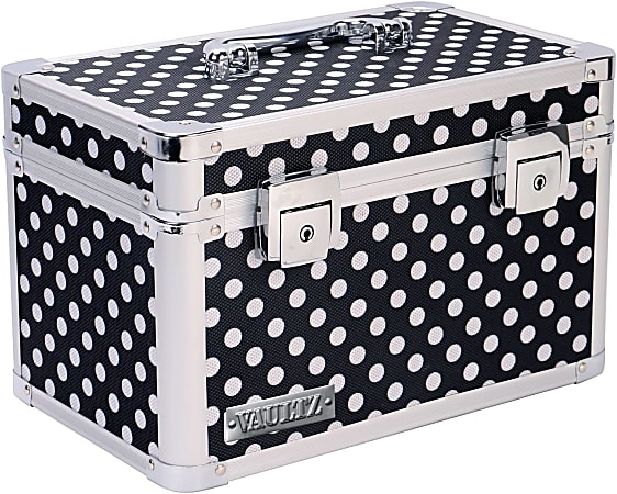 Vaultz Divided Storage Box 12 58 H x 7 58 W x 8 1316 D Polka Dots ...