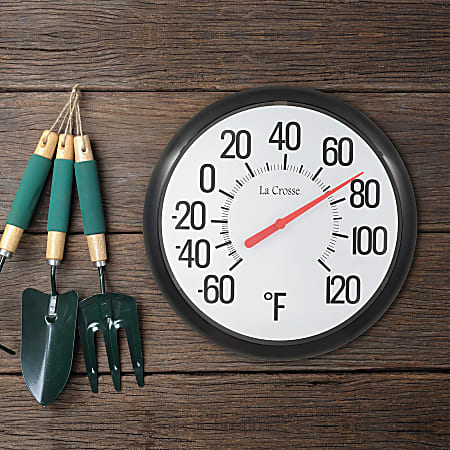 La Crosse Technology Analog Weather Thermometer 13 14 H x 1 78 W x 13 ...