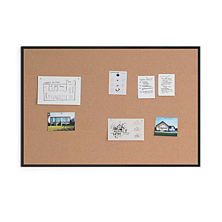 U Brands Cork Bulletin Board 72 X 48 Black Aluminum Frame Actual Size ...