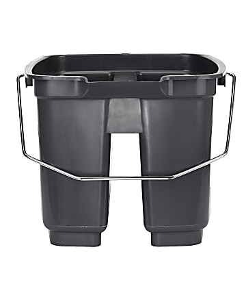Alpine Divided Plastic Cleaning Buckets Gray Pack Of 2 Buckets - Office ...