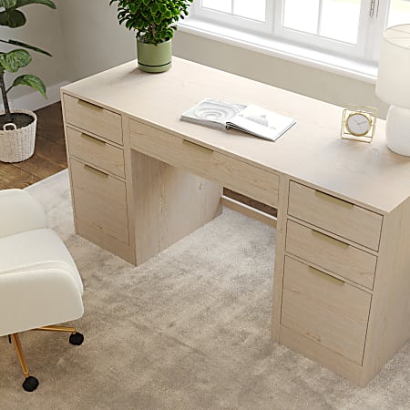 Martha Stewart Kayden Home Office Modular Single Drawer Desk with Dual ...
