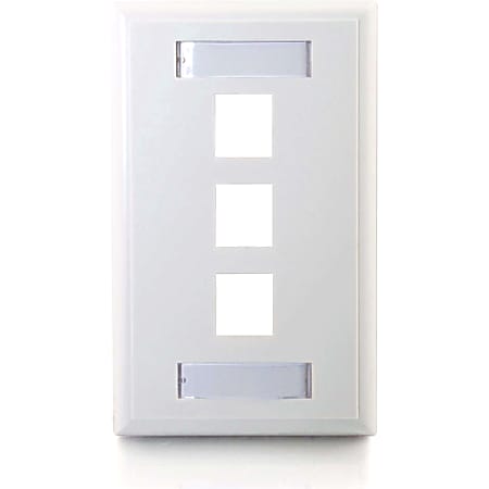 C2G 3 Port Single Gang Multimedia Keystone Wall Plate White 3 x Sockets ...