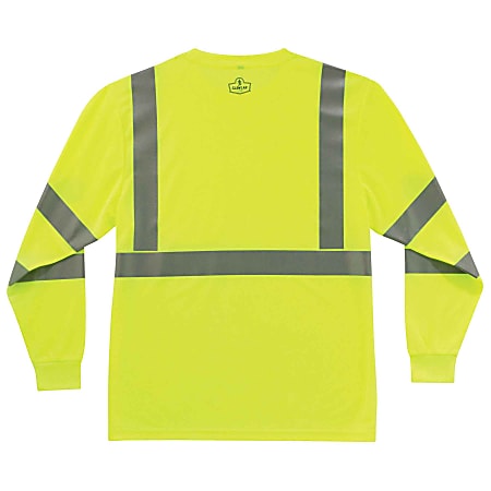 Ergodyne GloWear 8391 Type R Class 3 Long Sleeve T Shirt Medium Lime ...