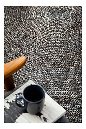 Anji Mountain Kerala Natural Jute Rug Oval 6 x 9 Gray - Office Depot