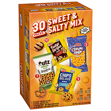 Keebler Sweet Salty Variety Pack 31 Oz Pack Of 30 Snacks - Office Depot