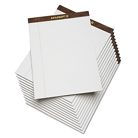 SKILCRAFT 30 Recycled Perforated Writing Pads 8 12 x 11 White Legal ...