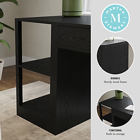 Martha Stewart Kayden Home Office Modular 2 Tier Bookshelf Black ...
