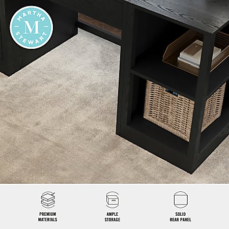 Martha Stewart Kayden Home Office Modular 2 Tier Bookshelf Black ...