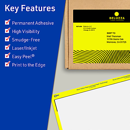 Avery Print To The Edge Labels With Sure Feed Technology And Easy Peel ...