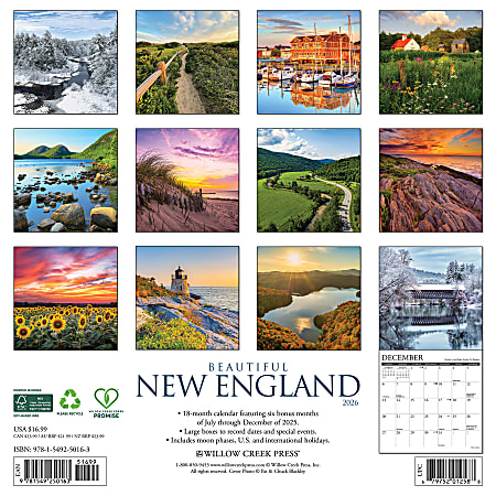 2026 Willow Creek Press Scenic Monthly Wall Calendar 12 x 12 Beautiful ...