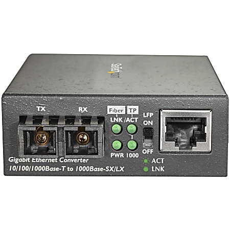 StarTech.com Fiber Media Converter 1000Base LX Single mode 10 km SC ...