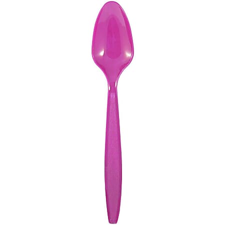 JAM PAPER Big Party Pack of Premium Plastic Spoons Pink 100 Disposable ...