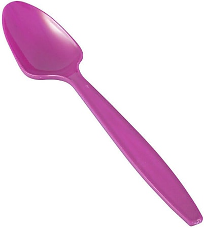 JAM PAPER Big Party Pack of Premium Plastic Spoons Pink 100 Disposable ...