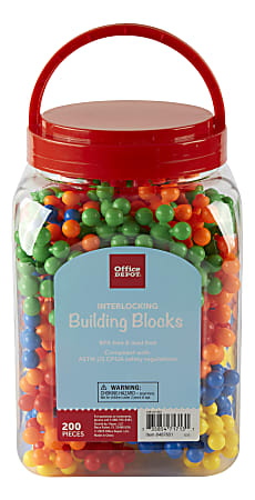 Office Depot Brand Interlocking Building Blocks Assorted Colors Pre K ...