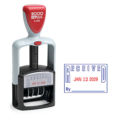 2000 PLUS Received Date Stamp Dater Two Color Self Inking RECEIVED Date ...
