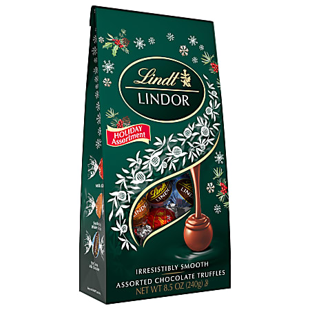 Lindt Holiday LINDOR Truffle Assortment Bag 8.5 Oz - Office Depot