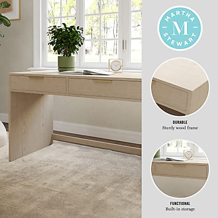 Martha Stewart Kayden Home Office Modular 2 Drawer Desk Light Natural ...