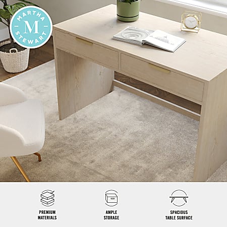 Martha Stewart Kayden Home Office Modular 2 Drawer Desk Light Natural ...