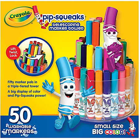 Crayola Pip Squeaks Markers With Tower Storage Case Assorted Colors ...