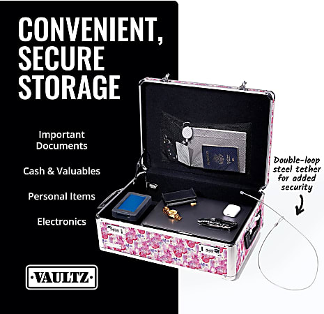 Vaultz Storage Chest 7 12 H x 14 W x 19 D Pink - Office Depot