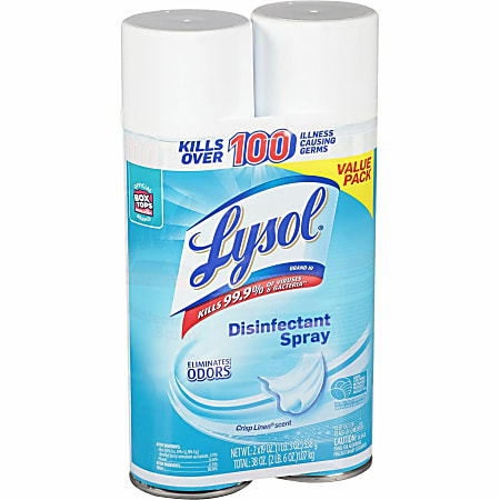 Lysol Disinfectant Spray 19 Oz Crisp Linen Carton Of 8 Bottles
