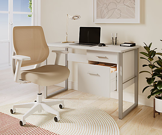 Realspace Sensi MeshFabric Low Back Task Chair OatmealWhite BIFMA ...