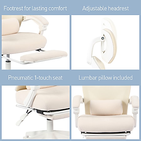 Realspace Vallori MeshFabric High Back Chair With Retractable Footrest ...
