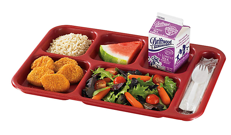 Cambro Co Polymer Compartment Trays Rose Red Pack Of 24 Trays - Office ...