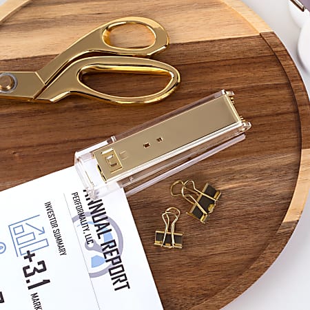 Swingline Compact Acrylic Stapler 20 Sheets Half Strip ClearGold ...