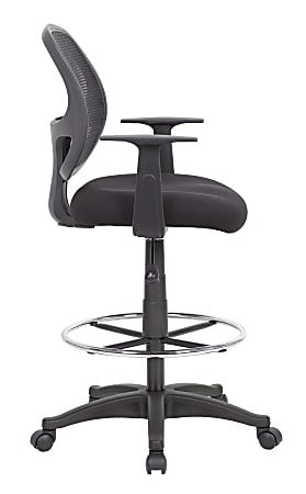 Boss Office Products Commercial Grade Mesh Stool With Back Black ...