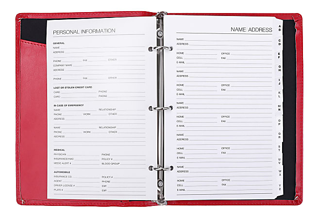 Office Depot Brand Vinyl Ringbound TelephoneAddress Book 6 516 x 9 ...