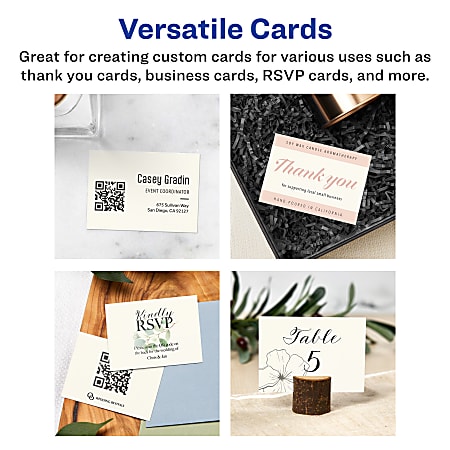 Avery Printable Business Cards With Sure Feed Technology 95272 MIC25 ...