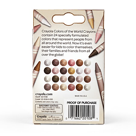 Crayola Colors Of The World Crayons Assorted Colors 24 Crayons Per Pack ...