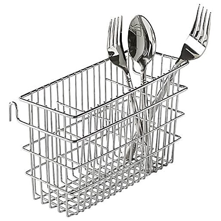 Better Houseware Cutlery Holder 4 H x 2 34 W x 7 34 D Chrome - Office Depot
