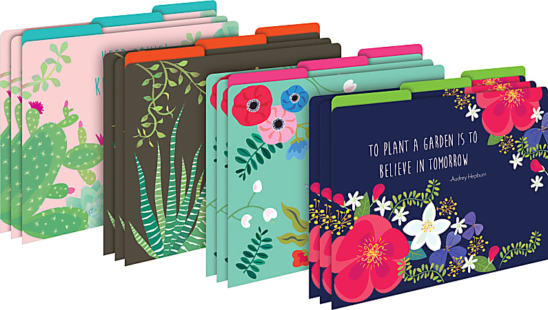 Barker Creek FolderPocket Set 13 Cut Tab Letter Size Petals Prickles ...