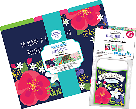 Barker Creek FolderPocket Set 13 Cut Tab Letter Size Petals Prickles ...