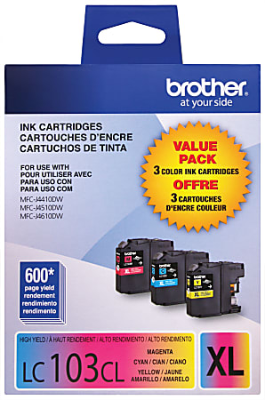 Brother LC103 Cyan Magenta Yellow Ink Cartridges Pack Of 3 LC1033PKS ...