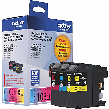 Brother LC103 Cyan Magenta Yellow Ink Cartridges Pack Of 3 LC1033PKS ...