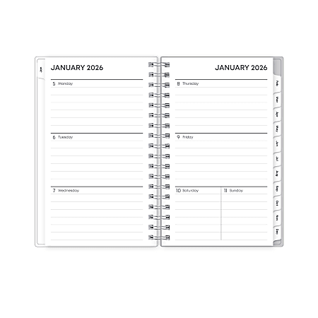 2025 2026 Blue Sky Monthly Stapled Planner 3 58 x 6 Gray January 2025 ...