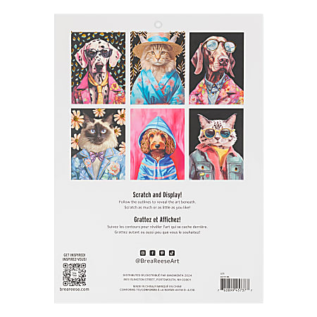 Brea Reese Scratch Art Paper Pad Kit 9 x 12 Pet Fashion Portraits ...