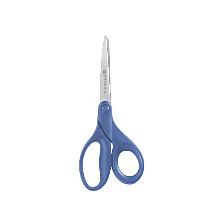 Westcott® Titanium-Bonded Scissors, 8", Pointed, Blue/Gray