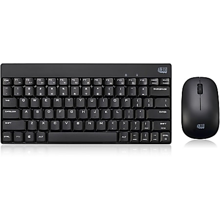 Adesso WKB 1100CB Wireless Spill Resistant Mini Keyboard Mouse Combo ...