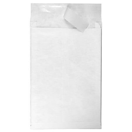 JAM Paper Tyvek Open End Envelopes 12 x 16 x 2 Peel Seal Closure White ...