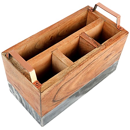 Laurie Gates California Designs Marble And Acacia Wood Cutlery Holder 5 ...