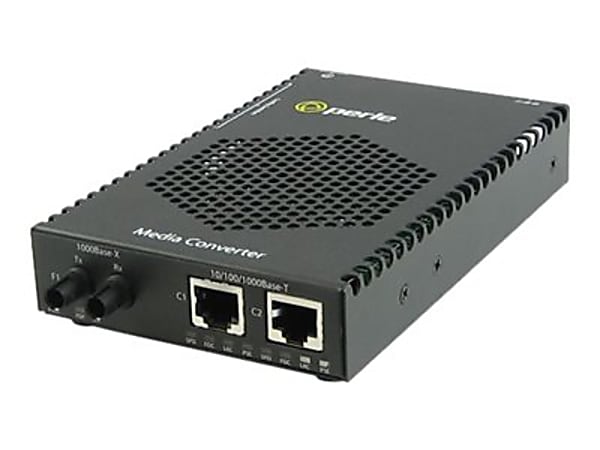 Perle S 1110DPP S2ST160 Fiber media converter GigE 10Base T 1000Base ZX ...