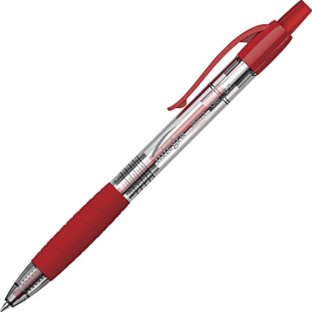Integra Retractable Gel Pens Medium Point 0.7 mm Clear Barrel Red Ink ...