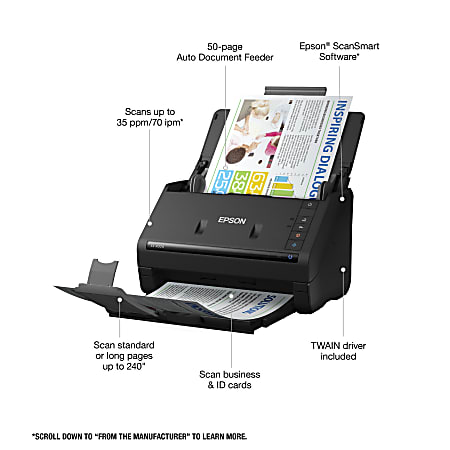 Epson WorkForce ES 400 II Duplex Desktop Color Document Scanner with ...