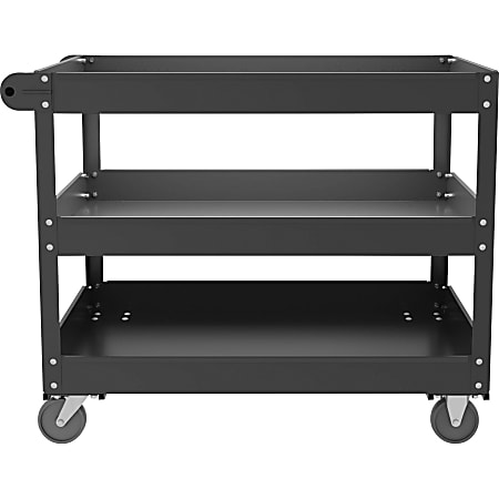 Lorell 3 shelf Utility Cart 3 Shelf 400 lb Capacity 4 Casters Steel x ...
